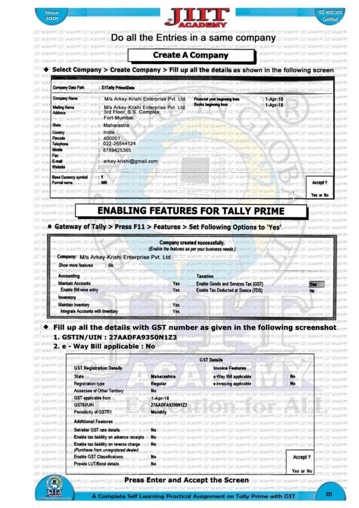 Complete Practical on Advanced Tally Prime - Self Study