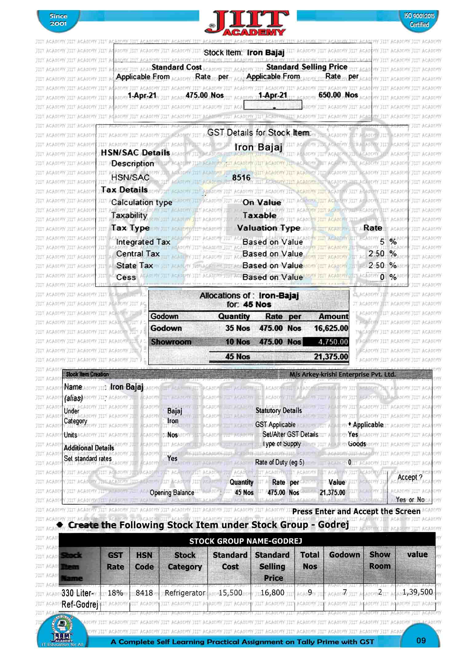 Complete Practical on Advanced Tally Prime - Self Study